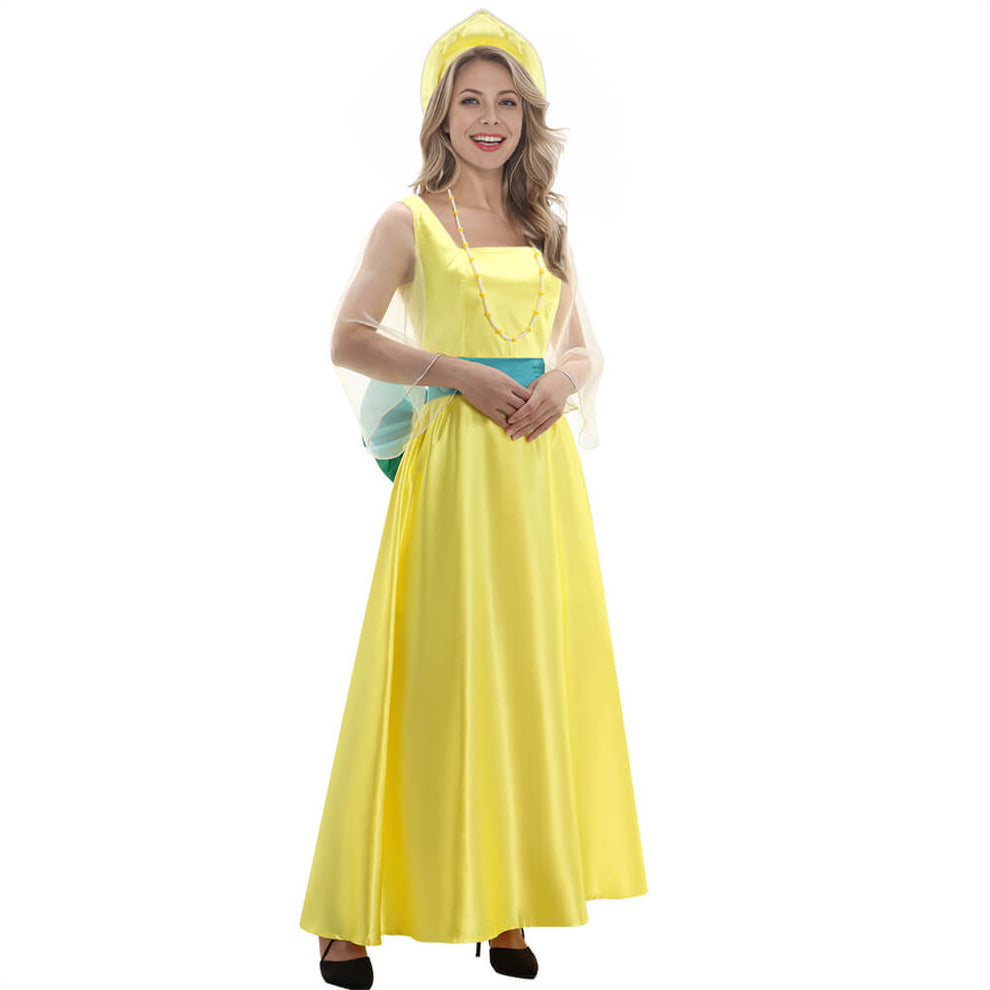 Vikidoky Anastasia Anya Yellow Dress Cosplay Costume – VikiDoky
