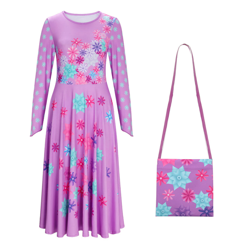Vikidoky Encanto Isabela Madrigal Cosplay Costume with Bag Party Dress ...