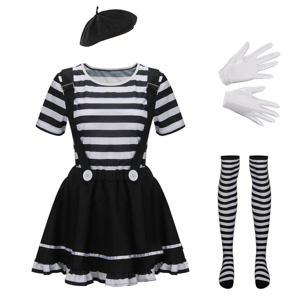 Vikidoky French Mime Costume for Women Halloween Outfits – VikiDoky