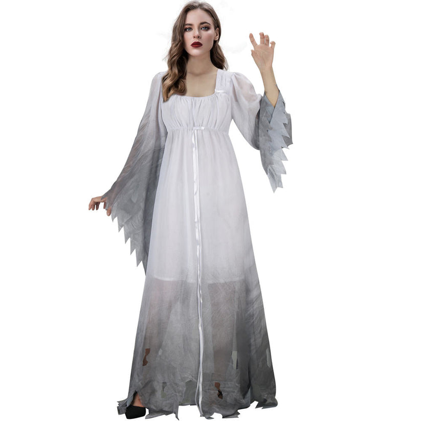 Vikidoky Women's Gossamer Ghost Costume Victorian Dress Halloween ...