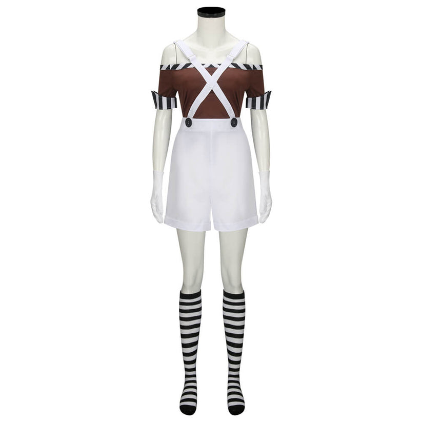 Vikidoky Women's Oompa Loompa Cosplay Costume Wig Willy Wonka Chocolate ...