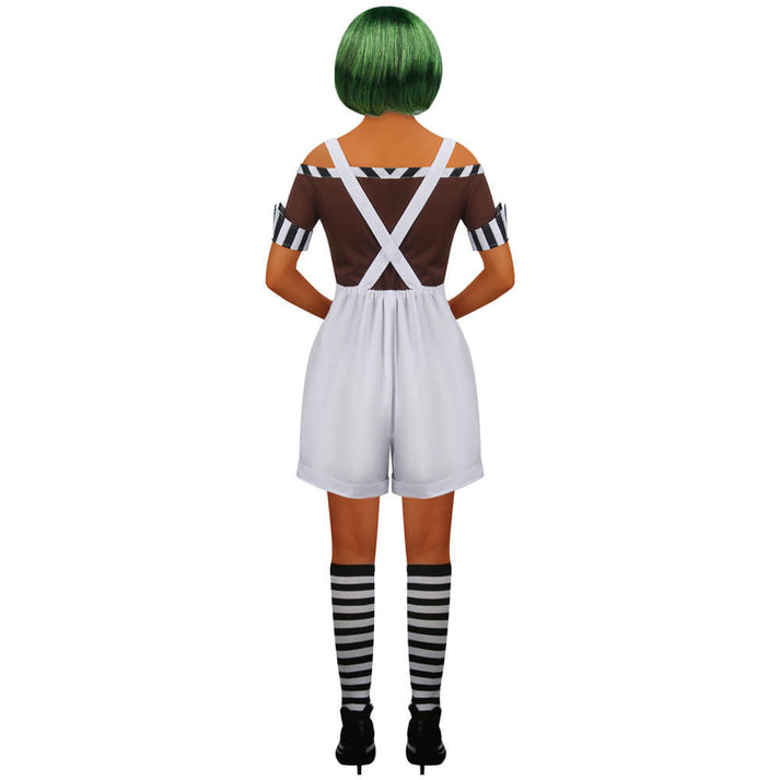 Vikidoky Women's Oompa Loompa Cosplay Costume Wig Willy Wonka Chocolate ...
