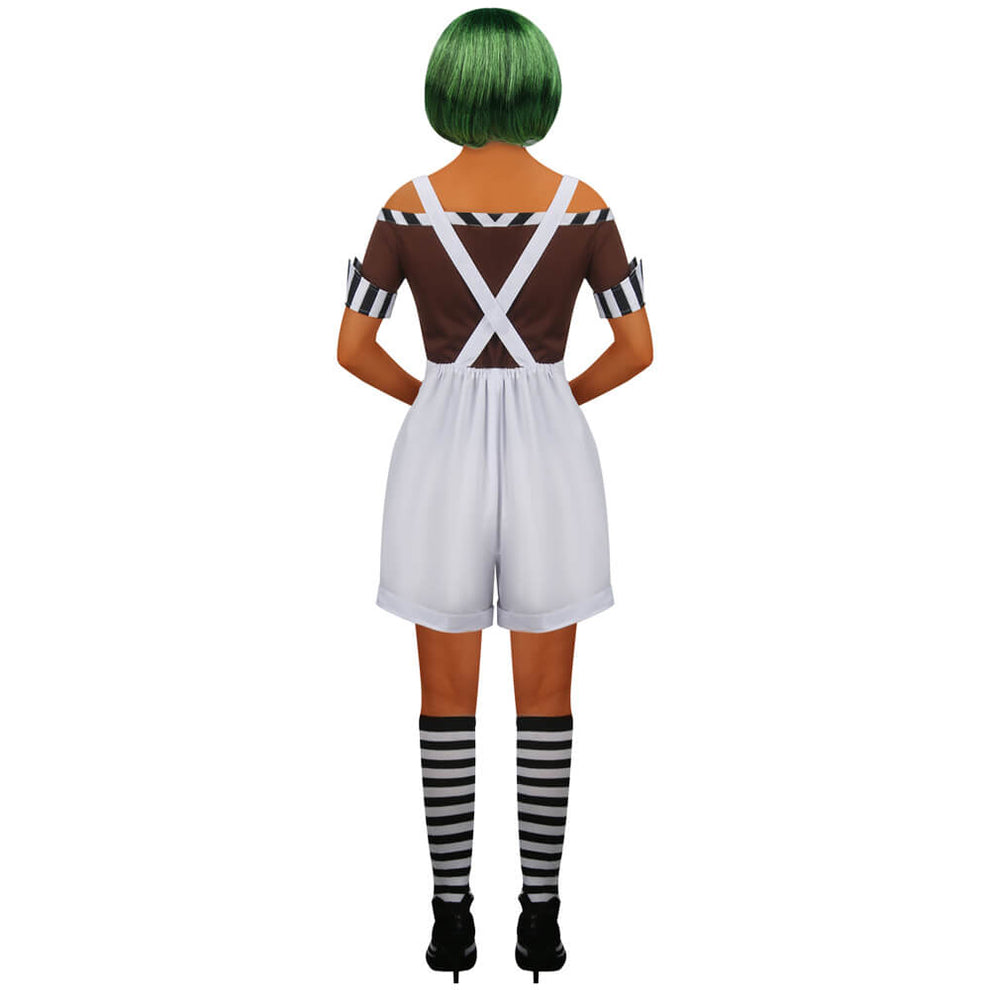 Vikidoky Women's Oompa Loompa Cosplay Costume Wig Willy Wonka Chocolate ...