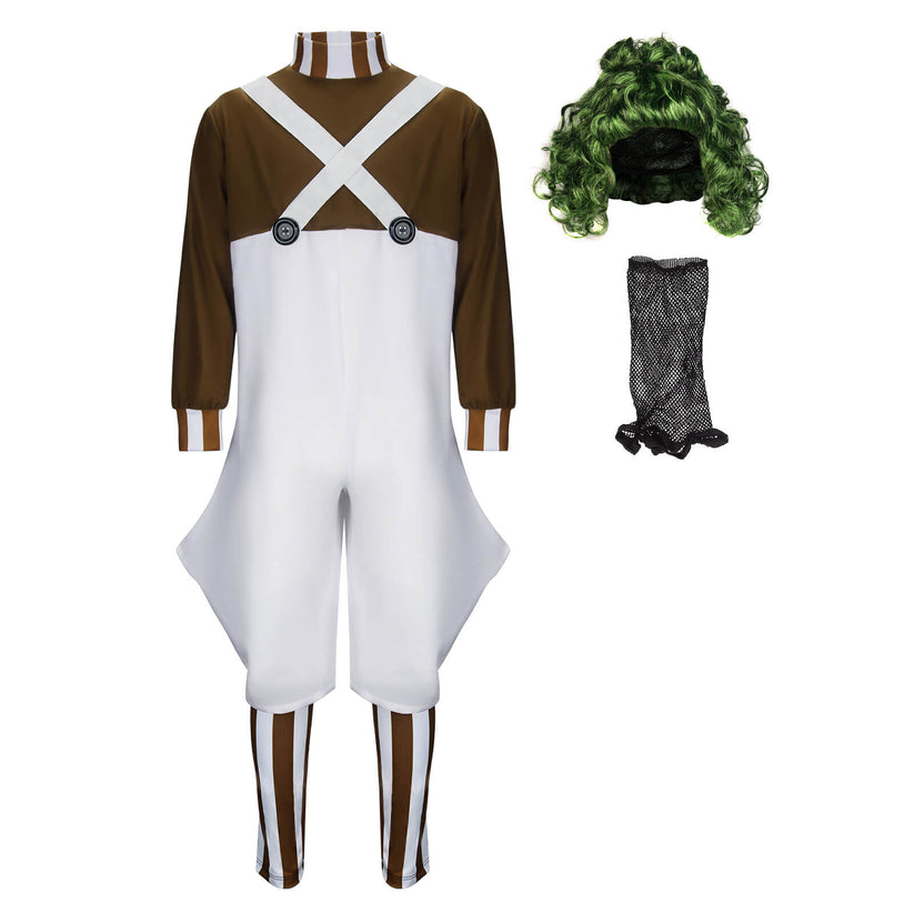 Vikidoky Oompa Loompa Cosplay Costume Charlie and the Chocolate Factory ...