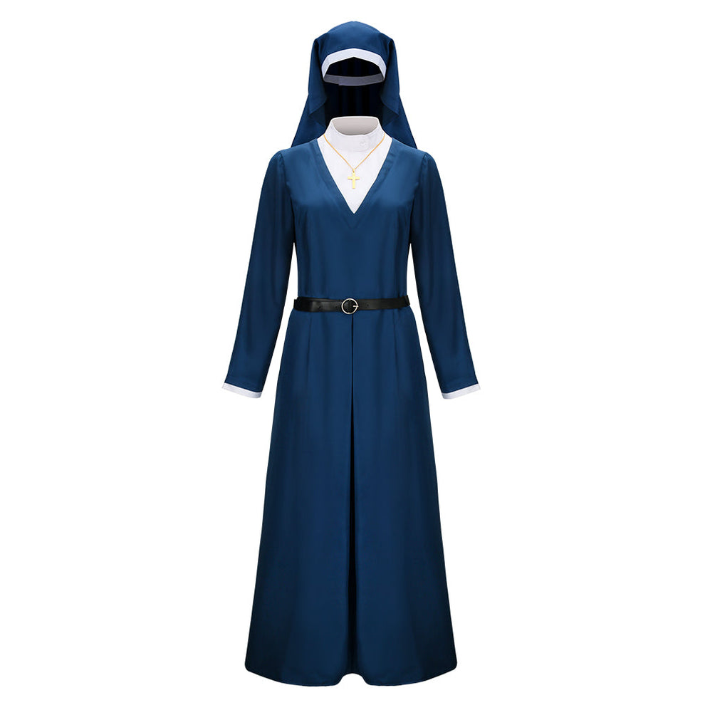 Vikidoky Mrs. Davis Nun Simone Blue Costume Halloween Outfits – VikiDoky